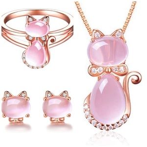 Jewelry | Rose Gold Plated Pink Cat Ring | Poshmark